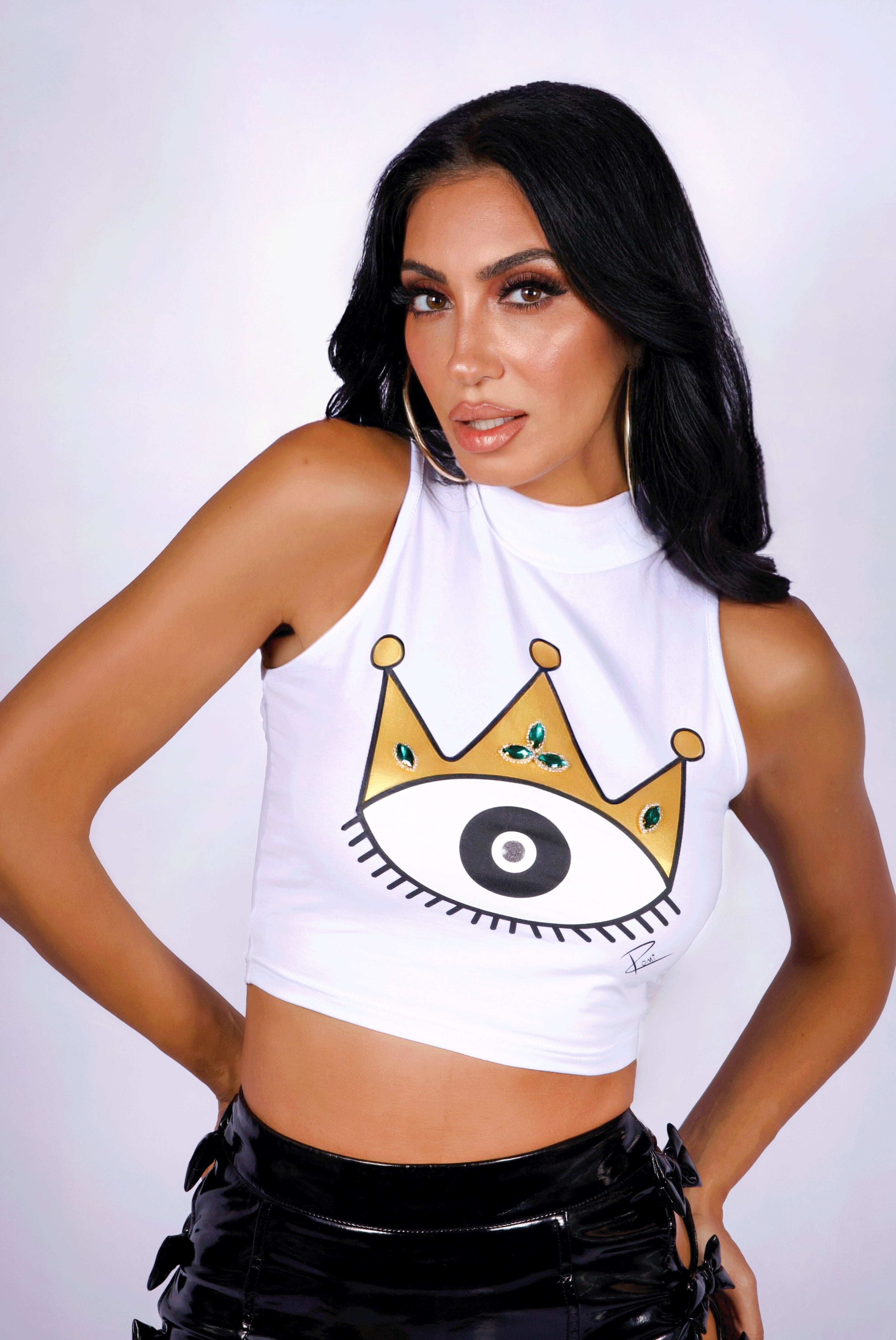 Black Eye Cropped Top - Queen Evil Eye – ROMi Runway